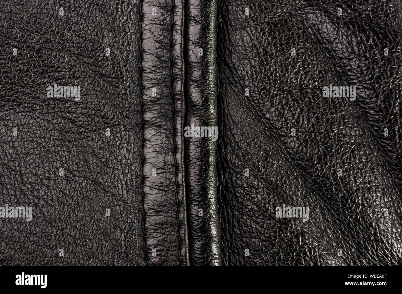 Old vintage genuine soft black leather texture background, top layer ...