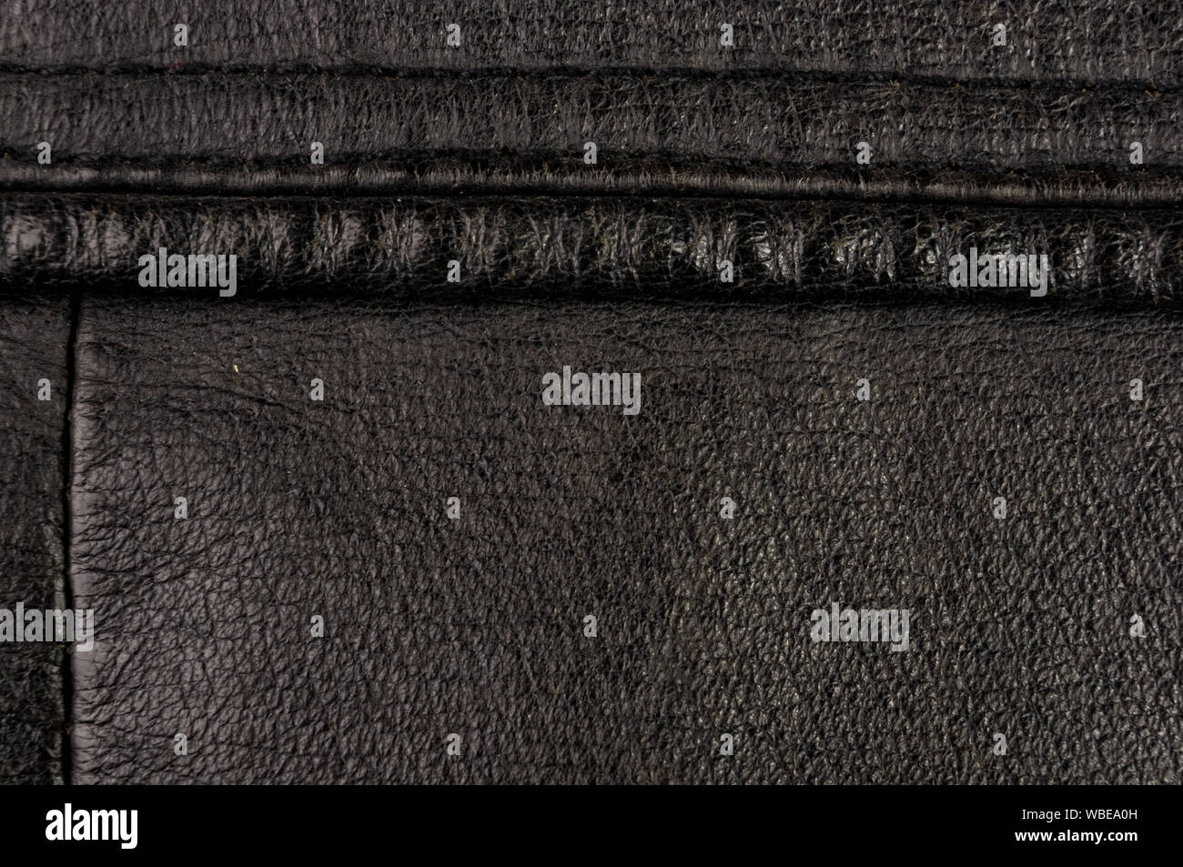 Old vintage genuine soft black leather texture background, top layer ...