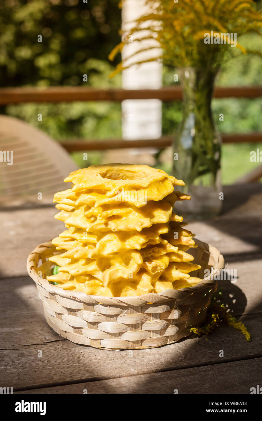 Tree cake. Baumkuchen. Traditional Germany and Lithuania layered cake ...