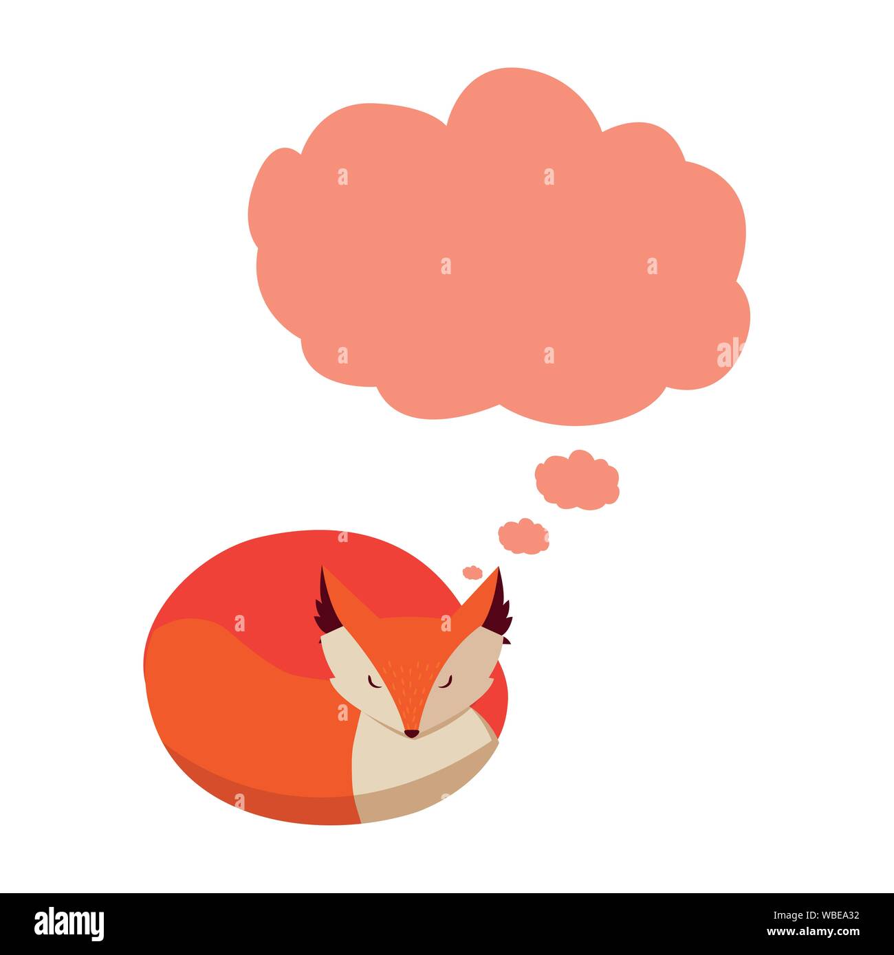 fox mammal happy autumn season talk bubble vector illustration Stock ...