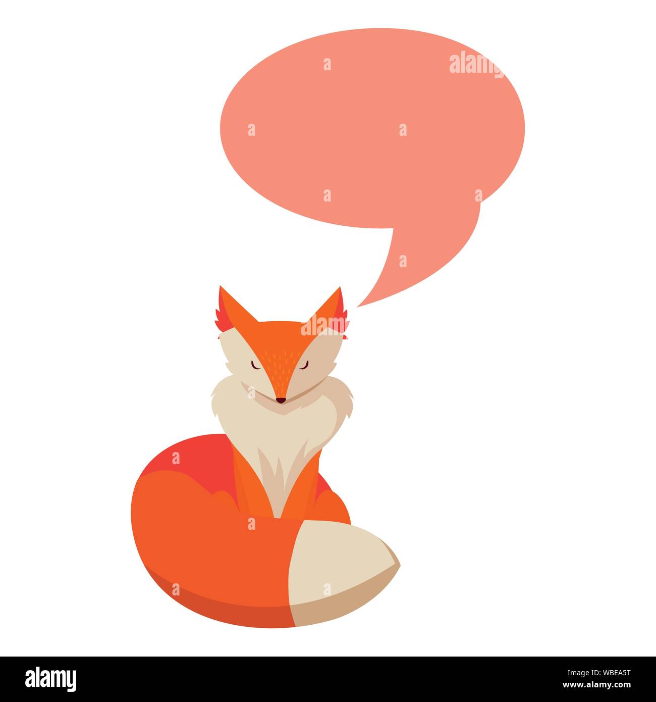 fox mammal happy autumn season talk bubble vector illustration Stock ...