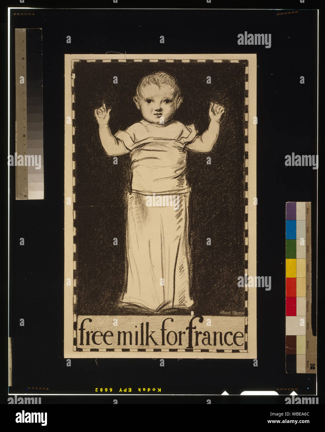 Free milk for France Abstract: Poster showing an infant Stock Photo - Alamy