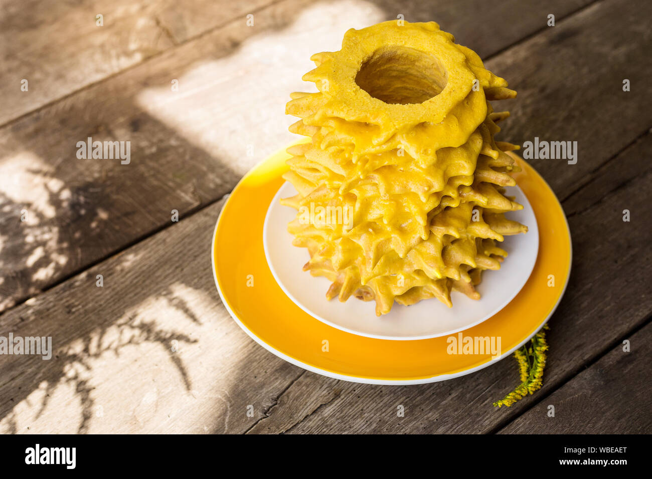 Tree cake. Baumkuchen. Traditional Germany and Lithuania layered cake ...