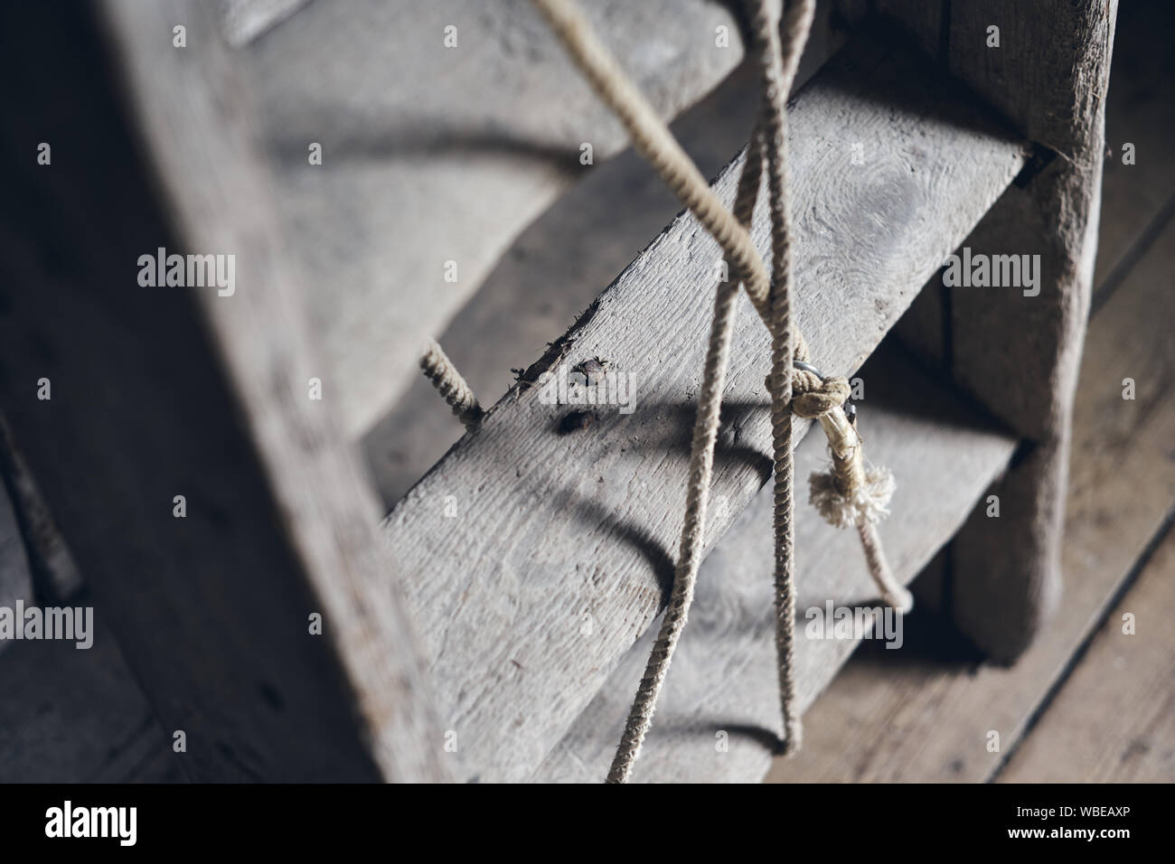 Old wooden ladder hi-res stock photography and images - Alamy