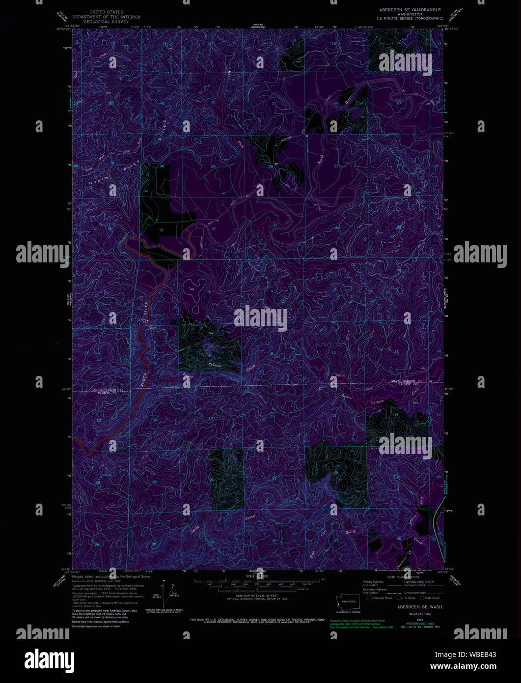 Map of aberdeen washington hi-res stock photography and images - Alamy