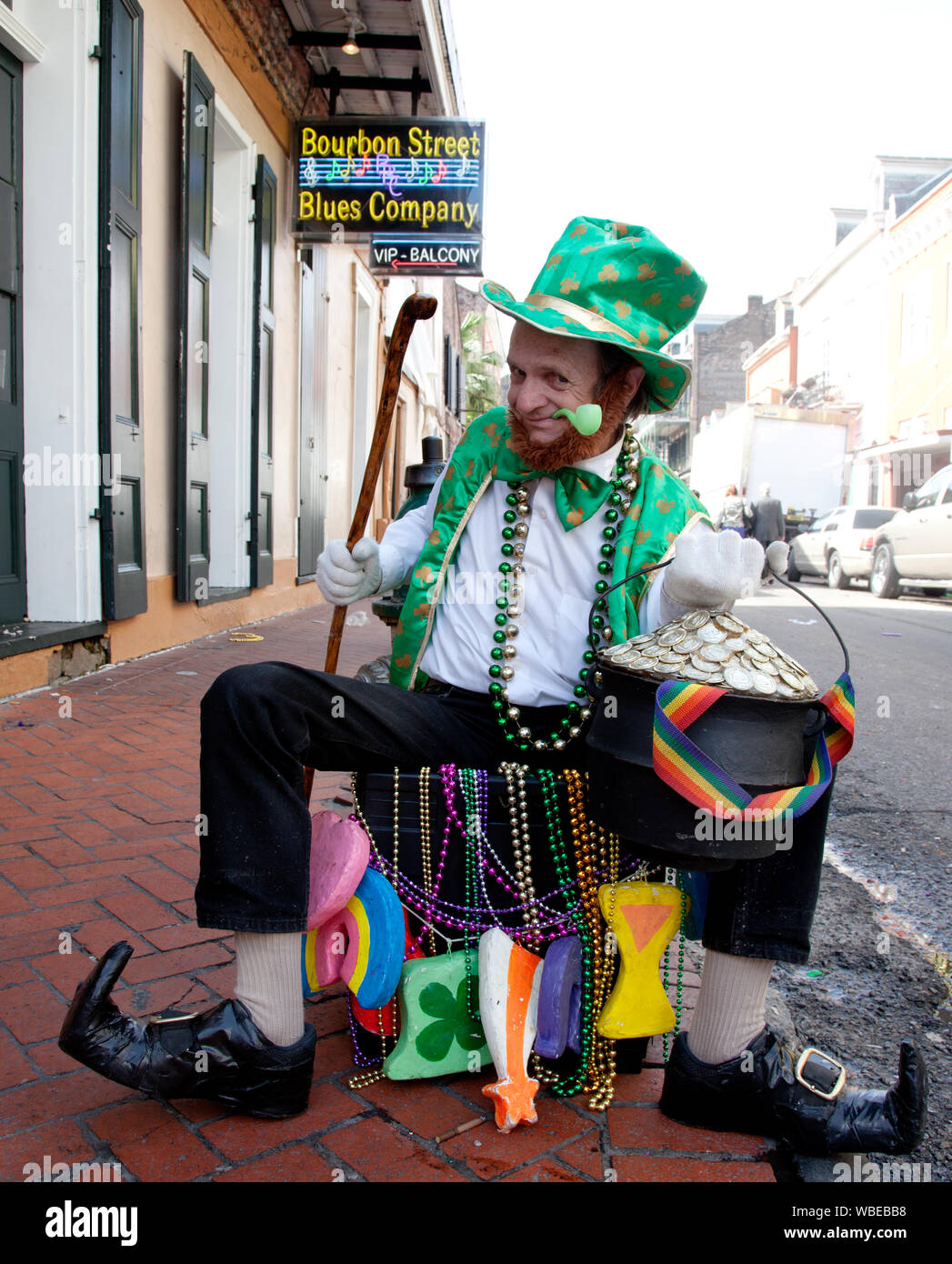 French Quarter character all dressed up for St. Patties day in New ...