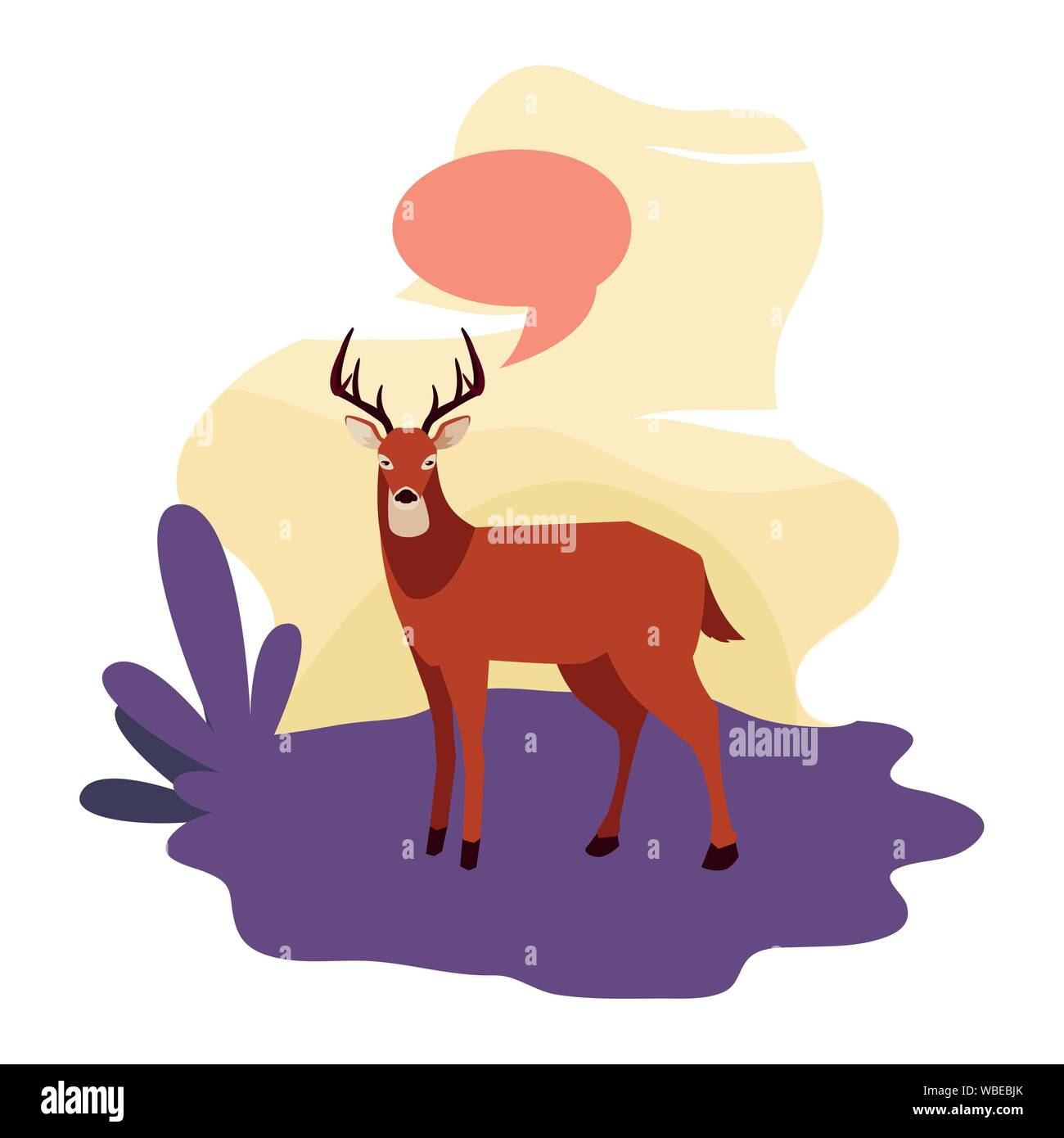 deer wildlife happy autumn season vector illustration Stock Vector ...