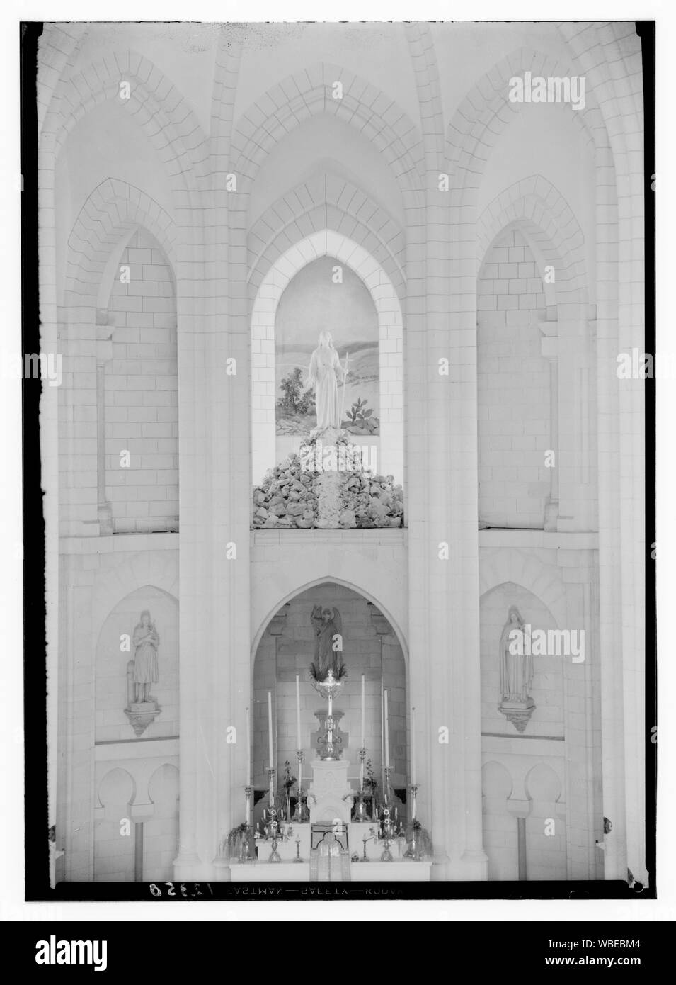 French church & orphanage of Jesus Adolescent in Nazareth. Telephoto ...