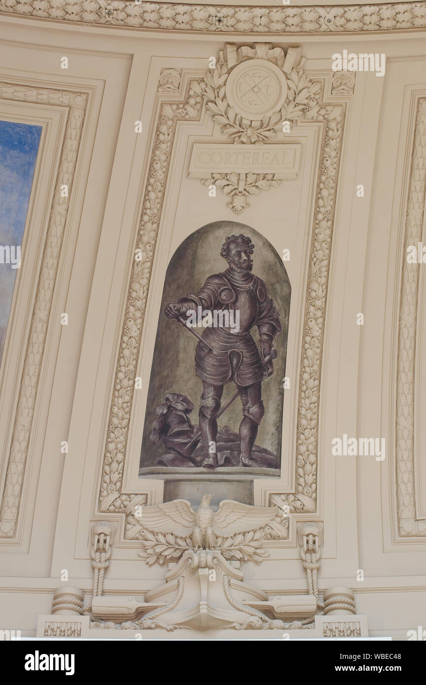 Fresco painting Explorer Cortereal located in rotunda, Alexander ...