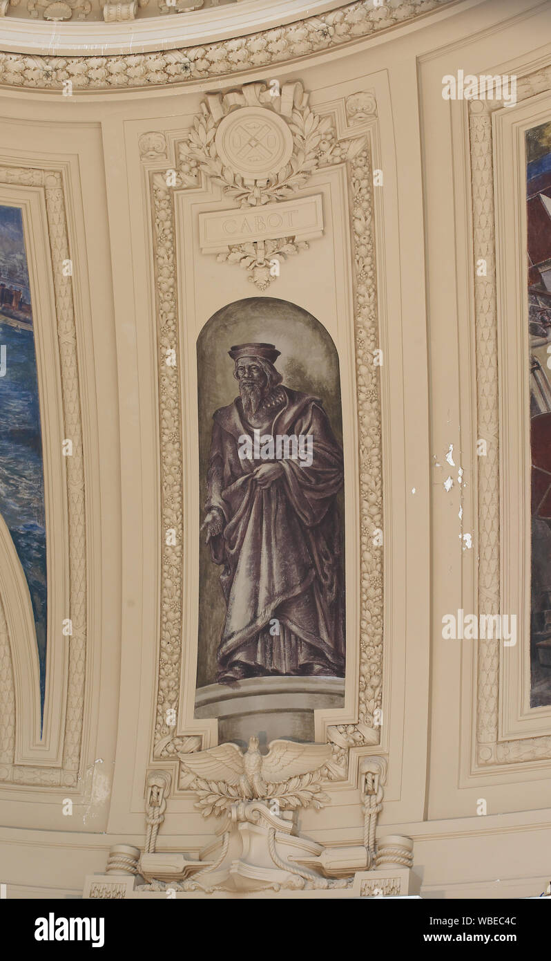 Fresco painting Explorer Cabot located in rotunda of Alexander Hamilton ...