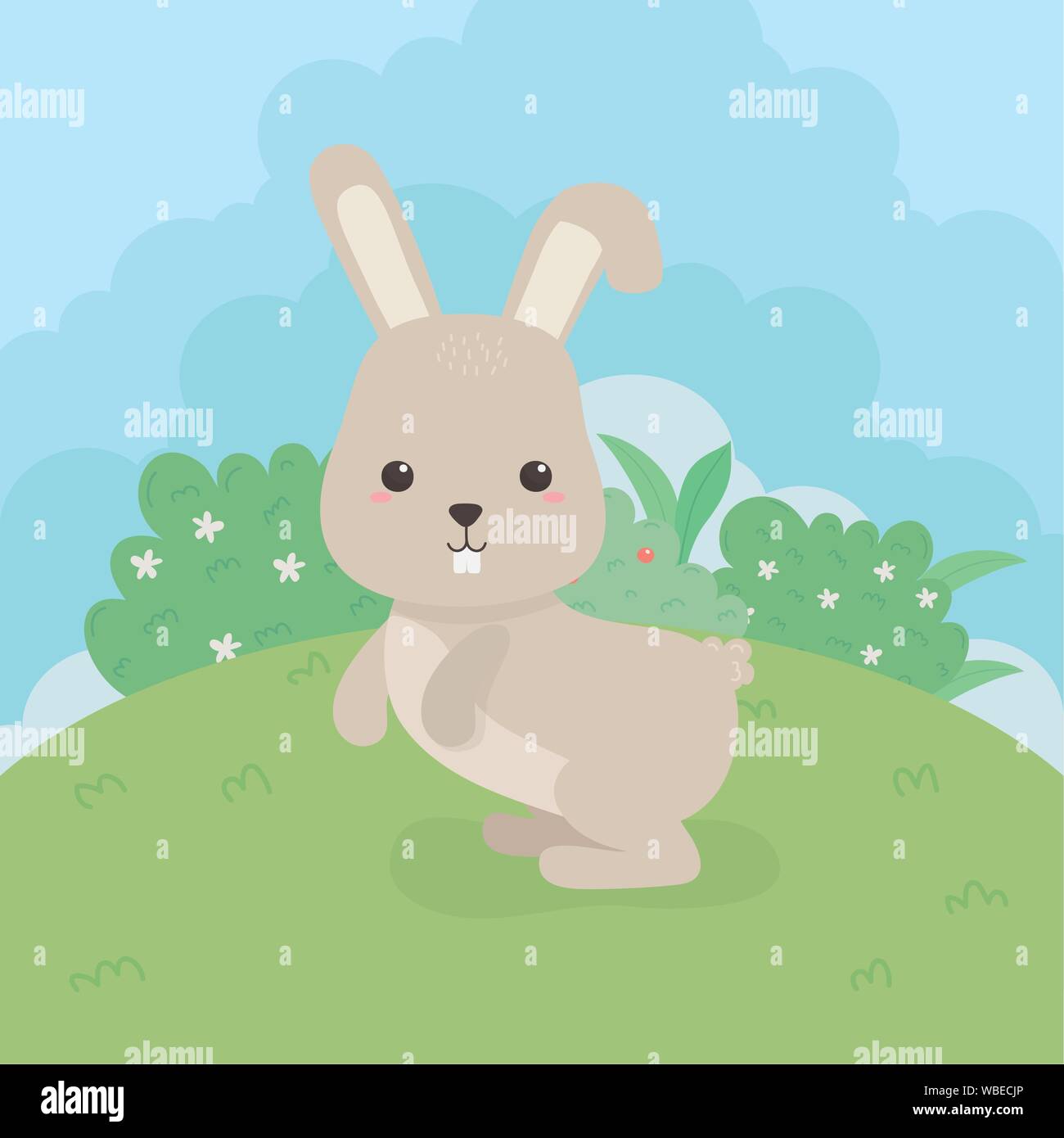 cute rabbit animal farm character vector illustration design Stock ...