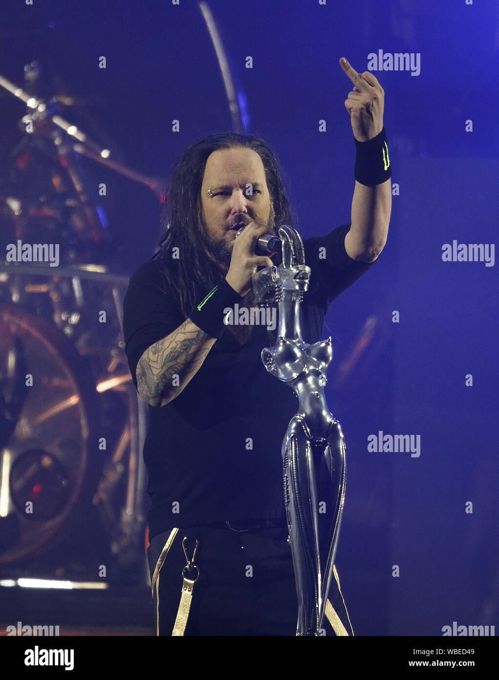 August 25, 2019, Englewood, Colorado, U.S: Korn Lead Singer JONATHAN ...
