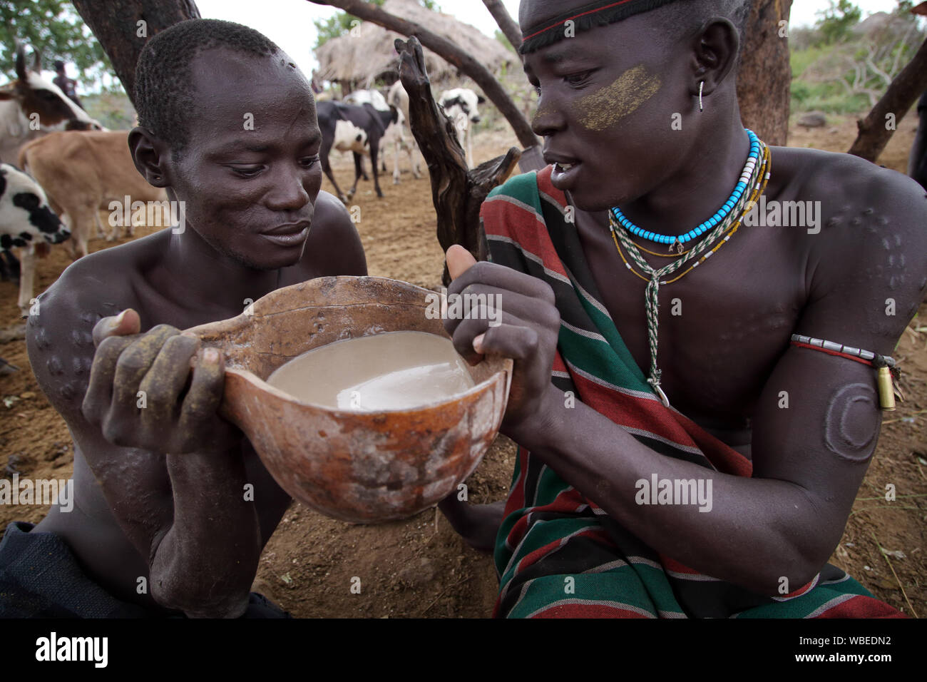 Warrior of the Mursi tribe in the Mago National Park, Lower Omo Valley ...