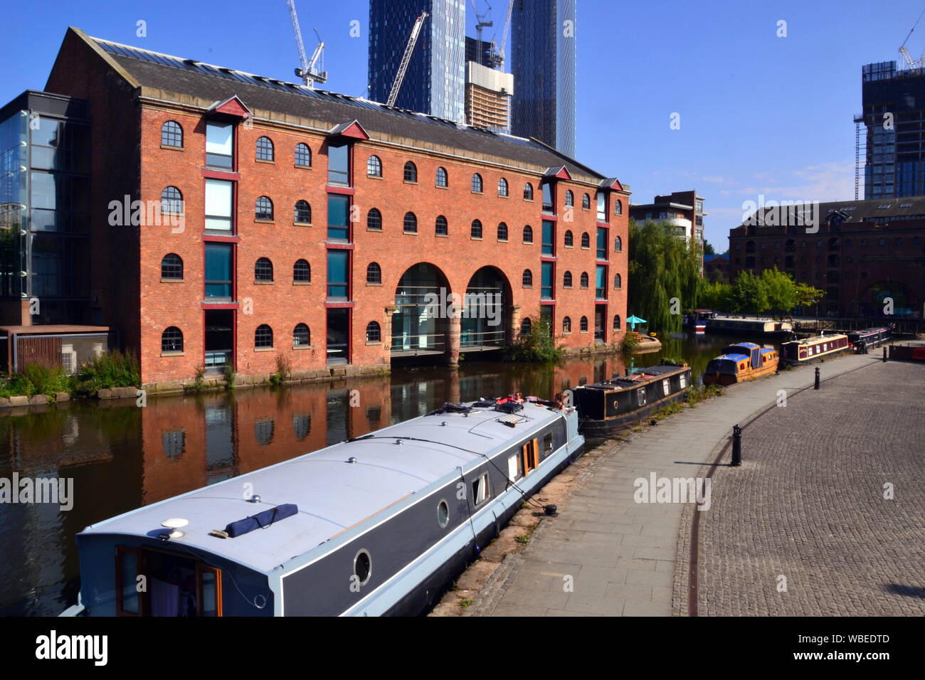 Castlefield canal basin in Manchester, uk, on a sunny afternoon Stock ...