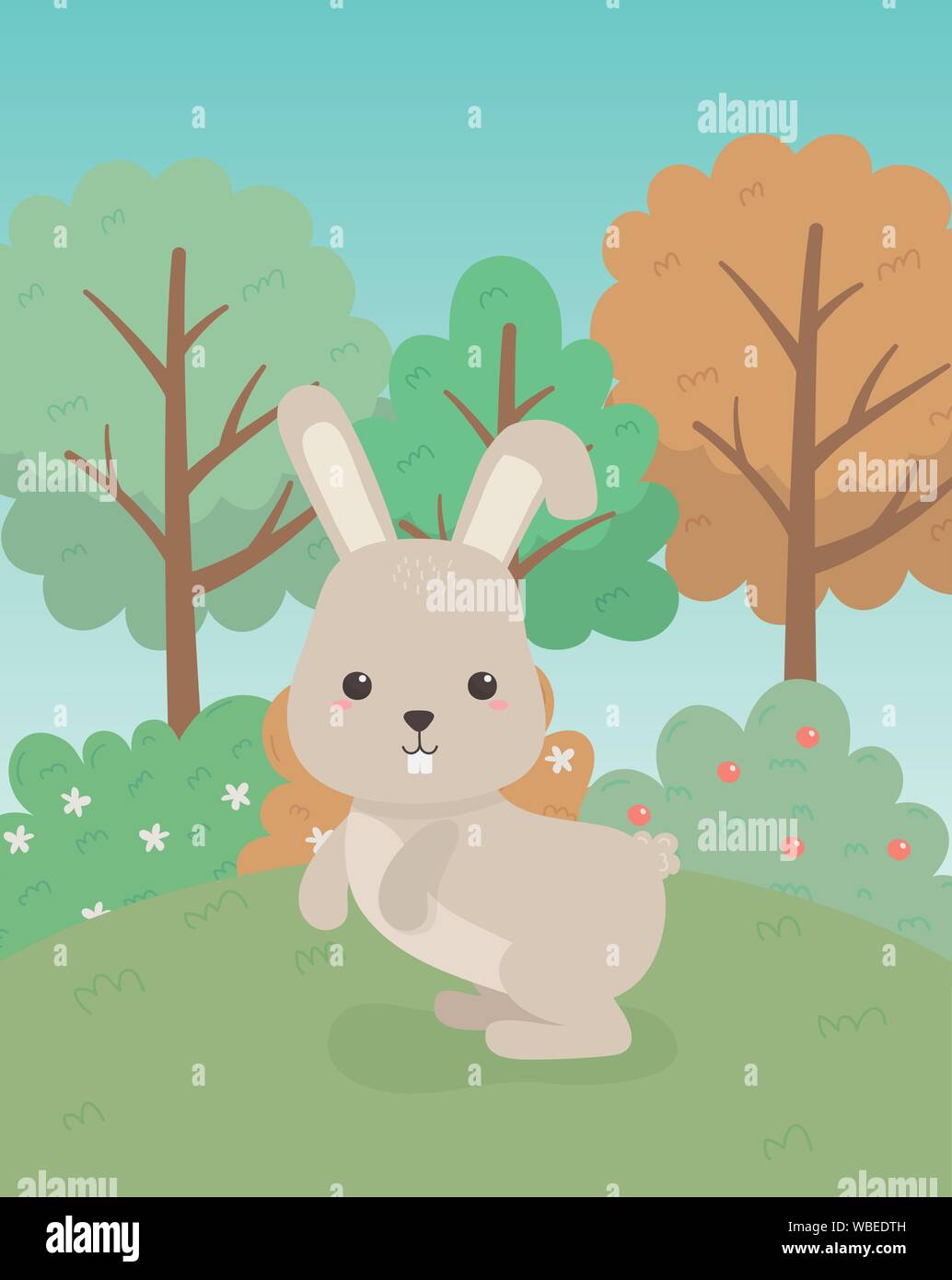 cute rabbit animal farm character vector illustration design Stock ...