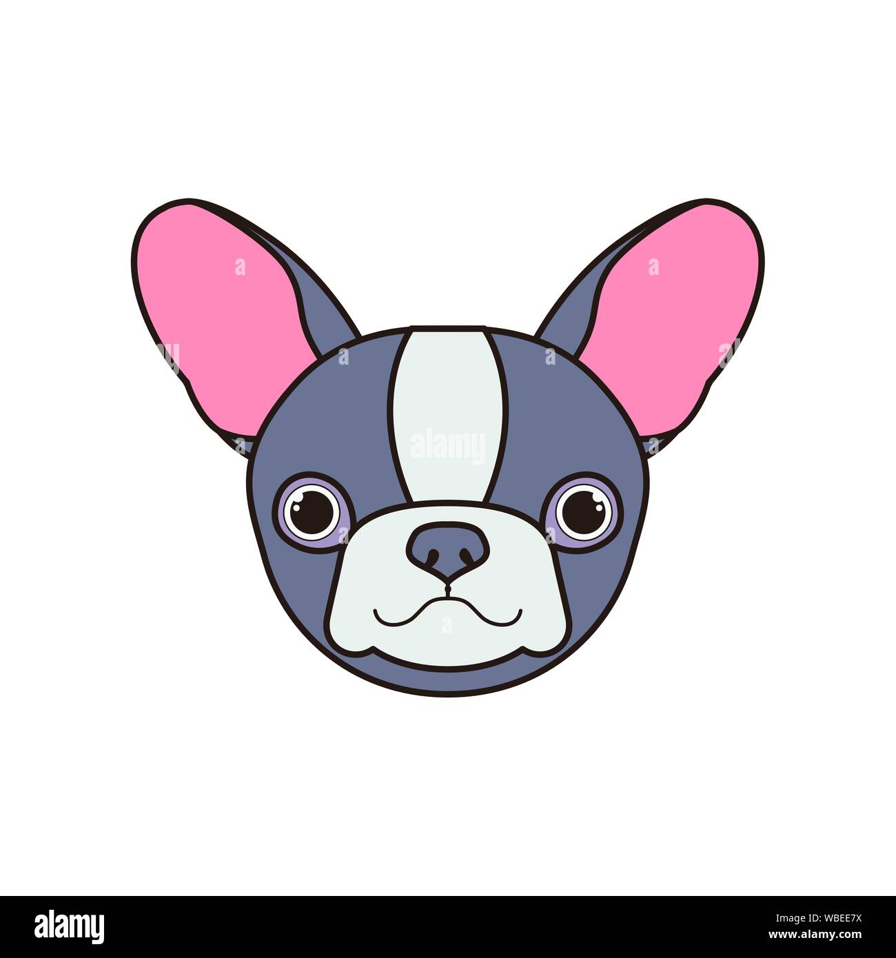 Cute boston terrier head Stock Vector Images - Alamy