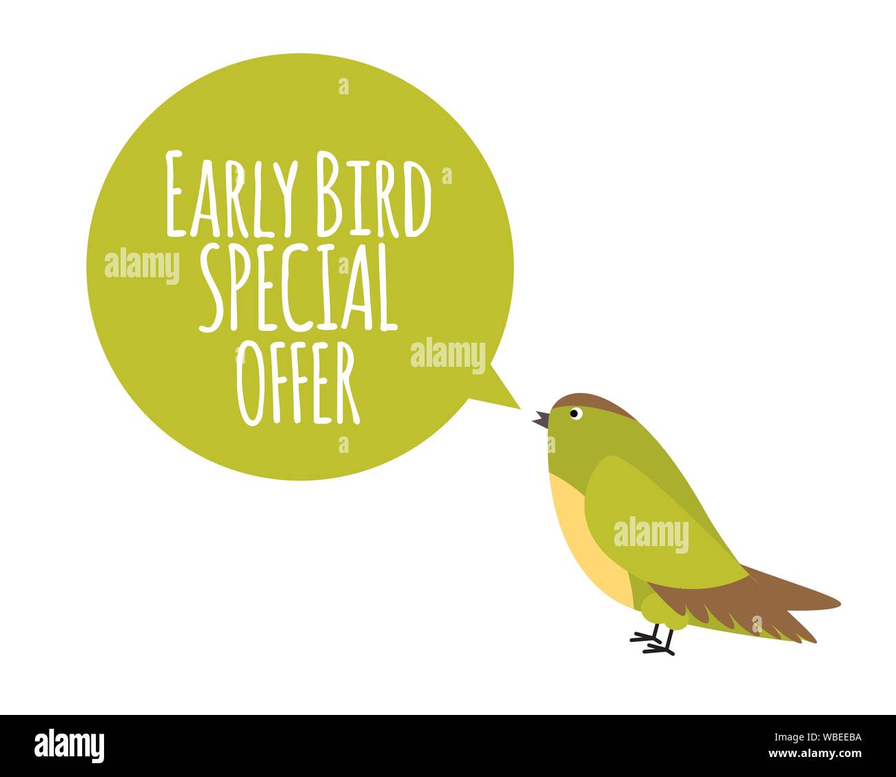 Bird with Speech Bubble. Early Bird Special Offer Promotion Concept ...