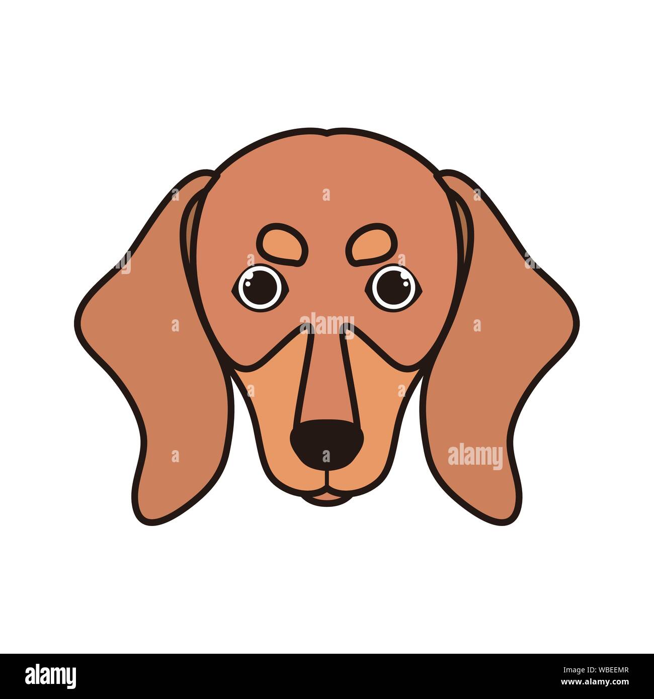 head of cute dachshund dog on white background Stock Vector Image & Art ...
