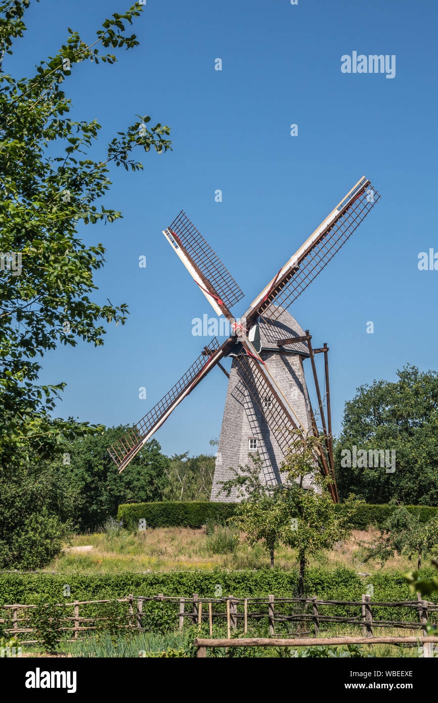 Bokrijk, Belgium - June 27, 2019: Windmill of Schulen is set in green ...