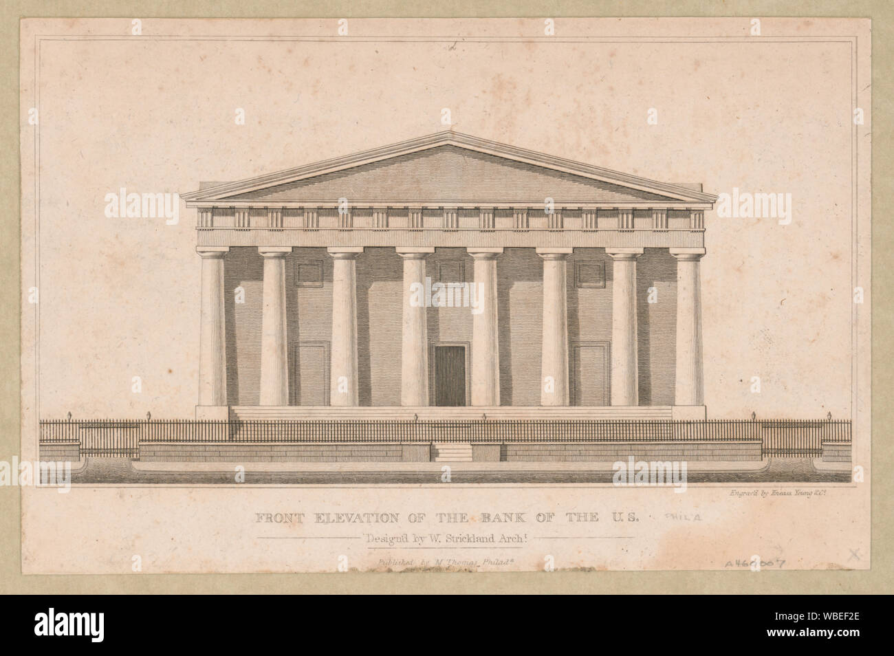 Front elevation of the bank of the U.S Stock Photo - Alamy