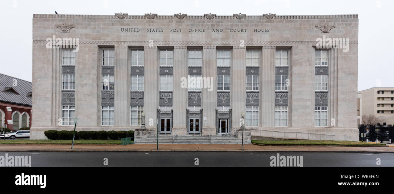 Front facade. Art Deco style Federal Building & U.S. Courthouse, Monroe ...