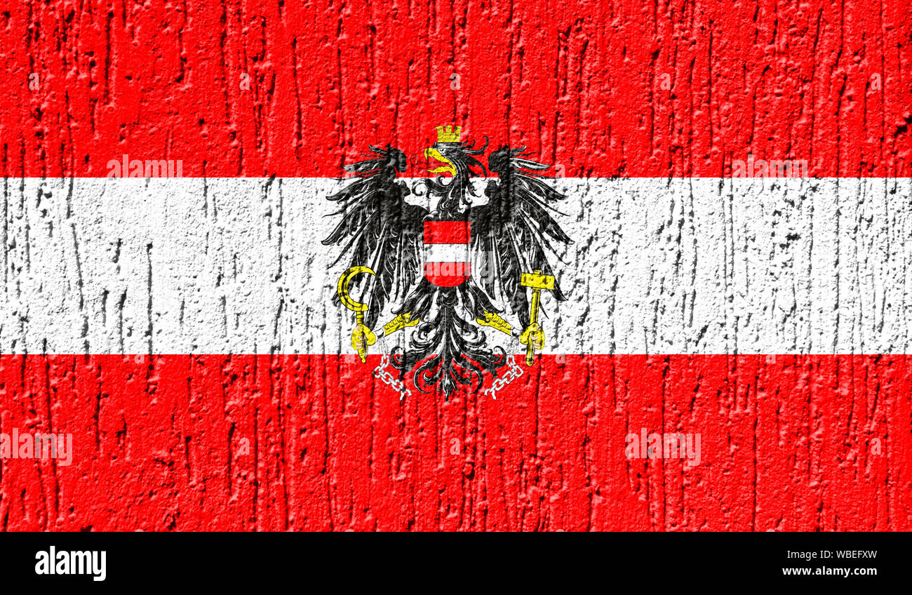 Flag of Austria close up painted on a cracked wall Stock Photo - Alamy