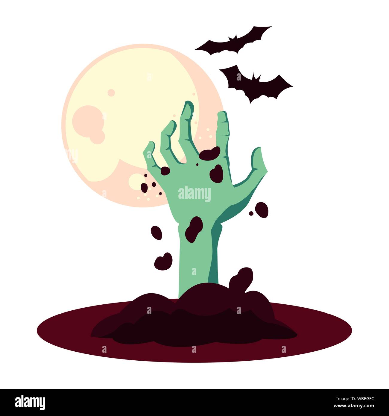 zombie hand happy halloween celebration design vector illustration ...