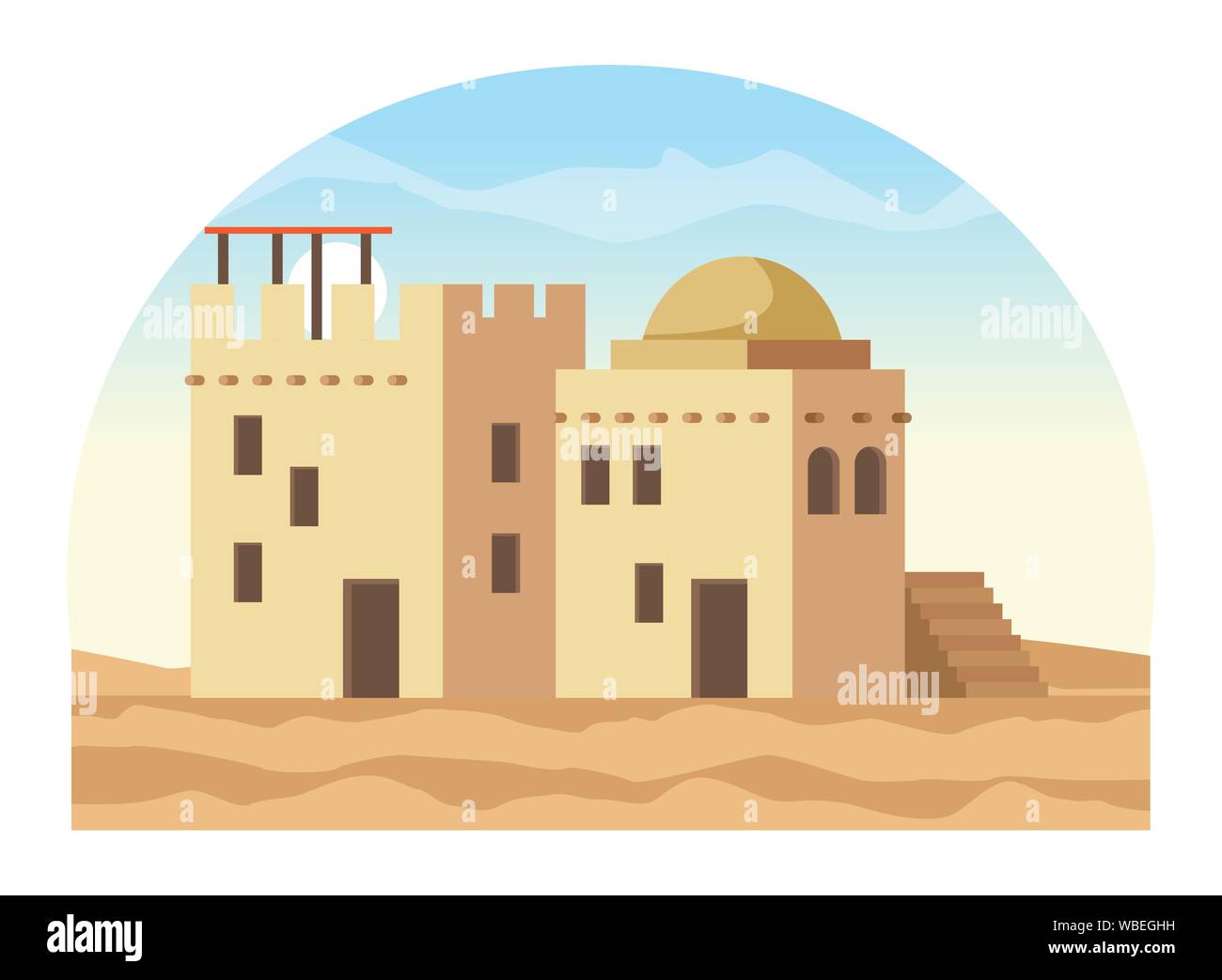 oriental antique aged buildings cartoon Stock Vector Image & Art - Alamy