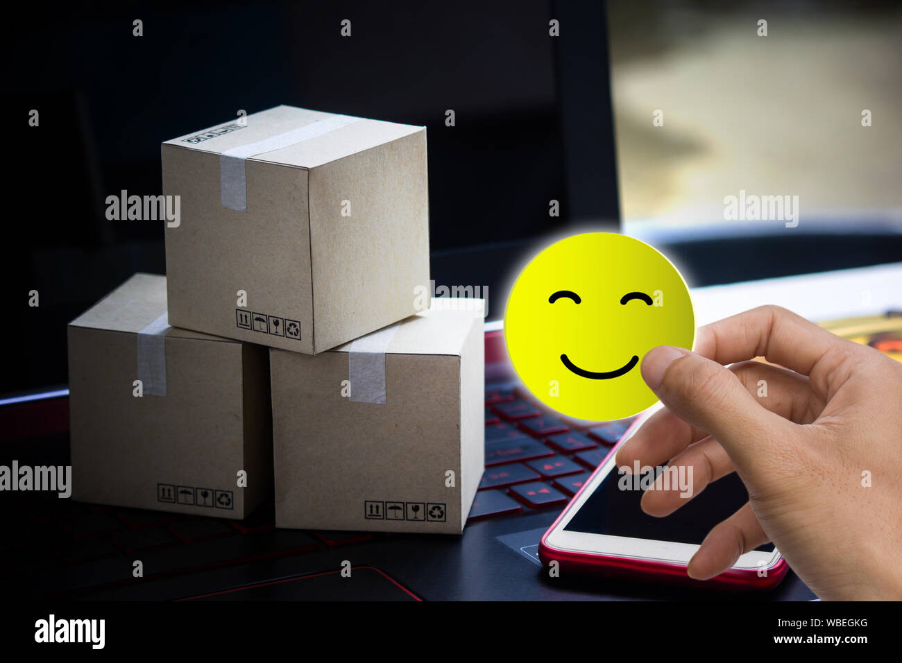 Conceptual the customer responded to the survey. The client holding a ...