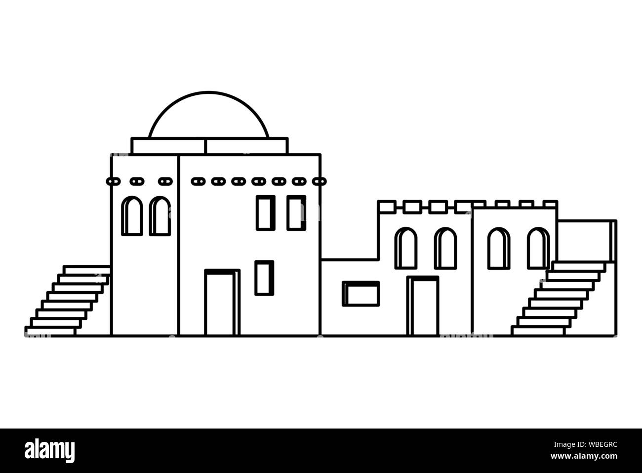 oriental antique aged buildings cartoon Stock Vector Image & Art - Alamy