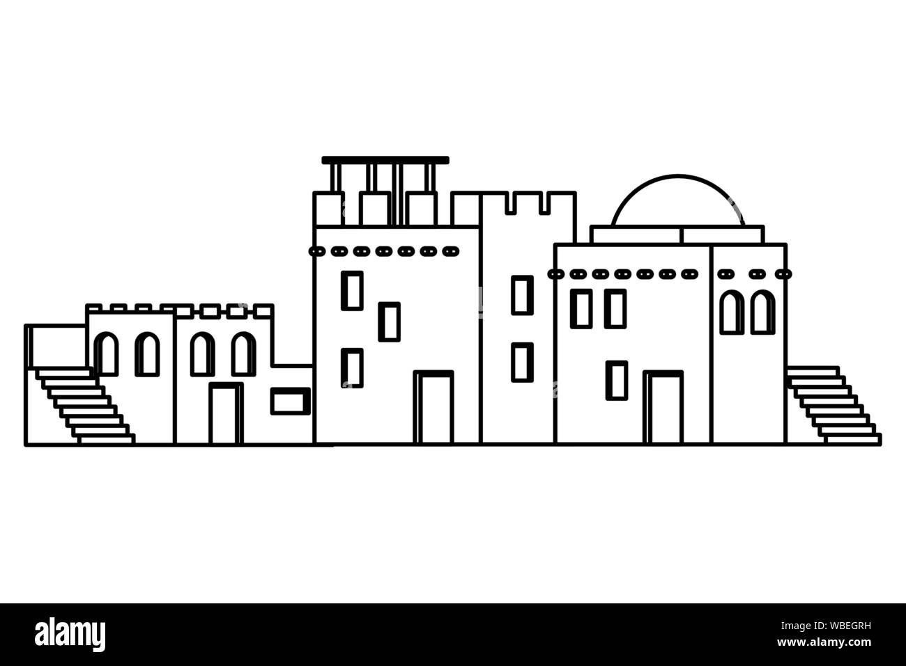 oriental antique aged buildings cartoon Stock Vector Image & Art - Alamy