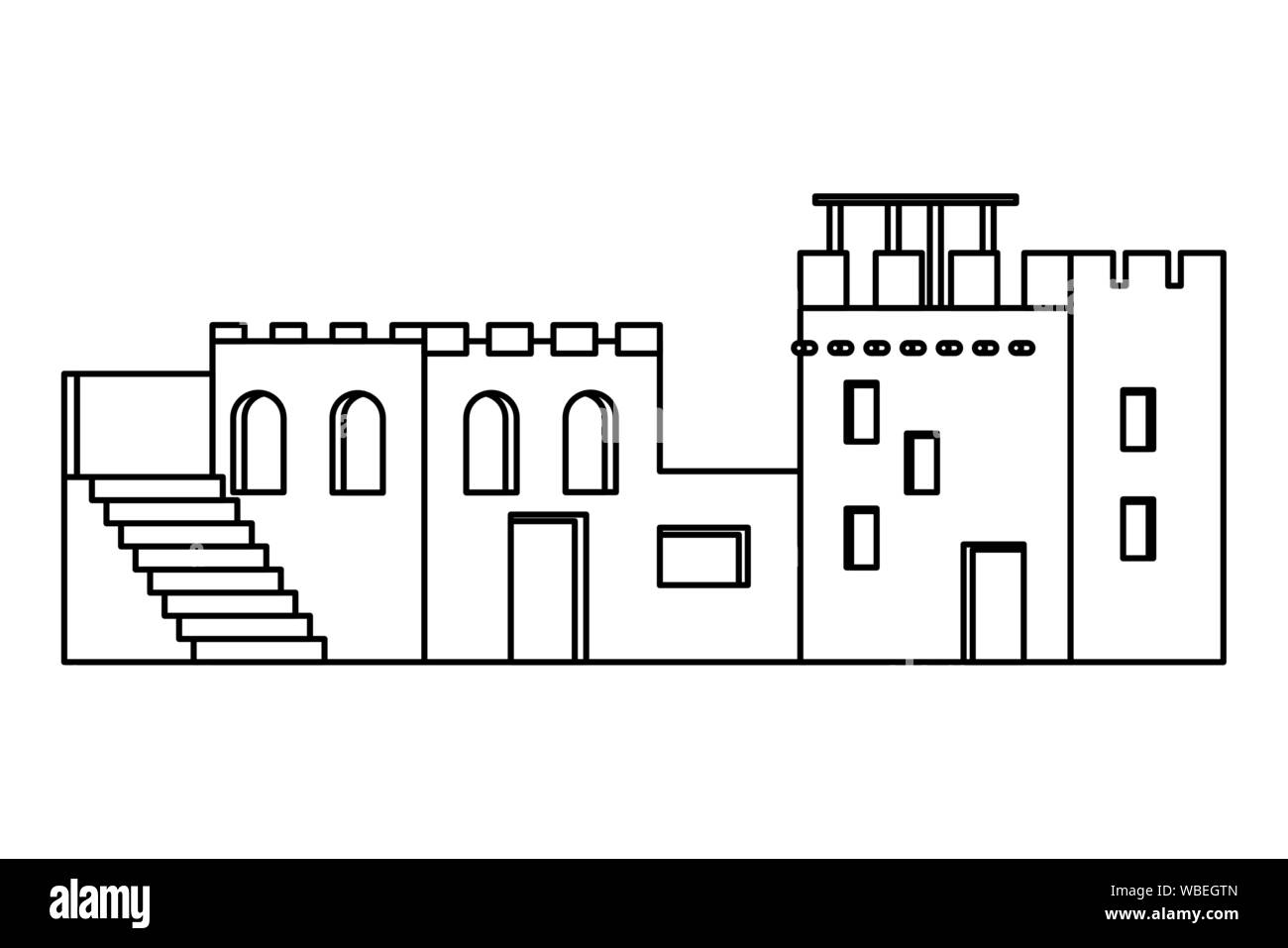 oriental antique aged buildings cartoon Stock Vector Image & Art - Alamy