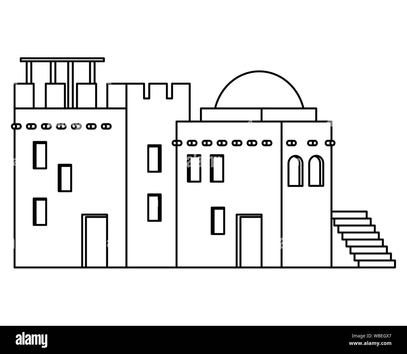 oriental antique aged buildings cartoon Stock Vector Image & Art - Alamy