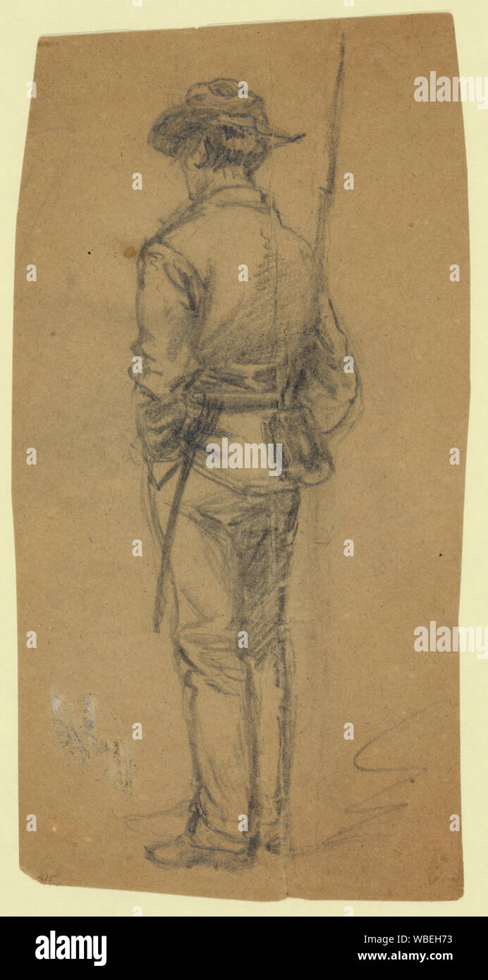 Full-length sketch of soldier Abstract/medium: 1 drawing on tan paper ...