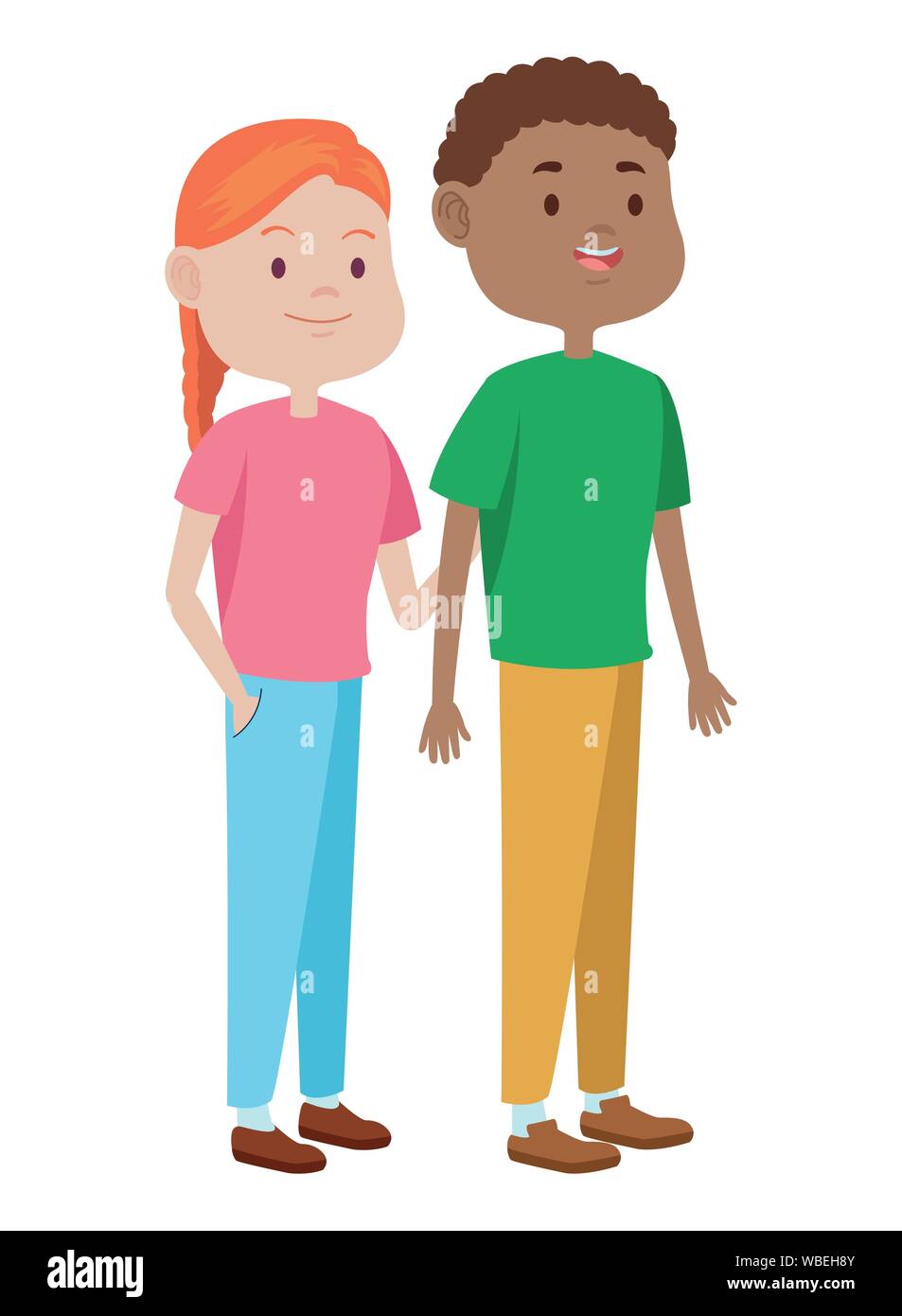 Teenagers friends smiling and greeting cartoons Stock Vector Image ...