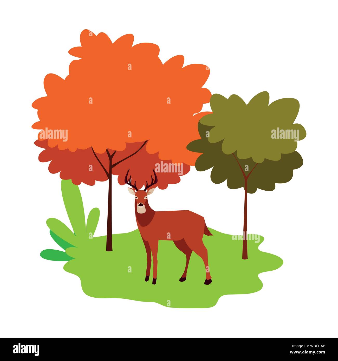 Deer wildlife happy autumn Stock Vector Images - Alamy