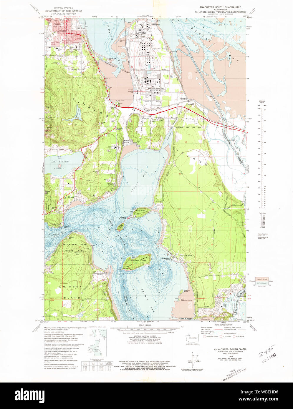 USGS Topo Map Washington State WA Anacortes South 239811 1978 24000 ...