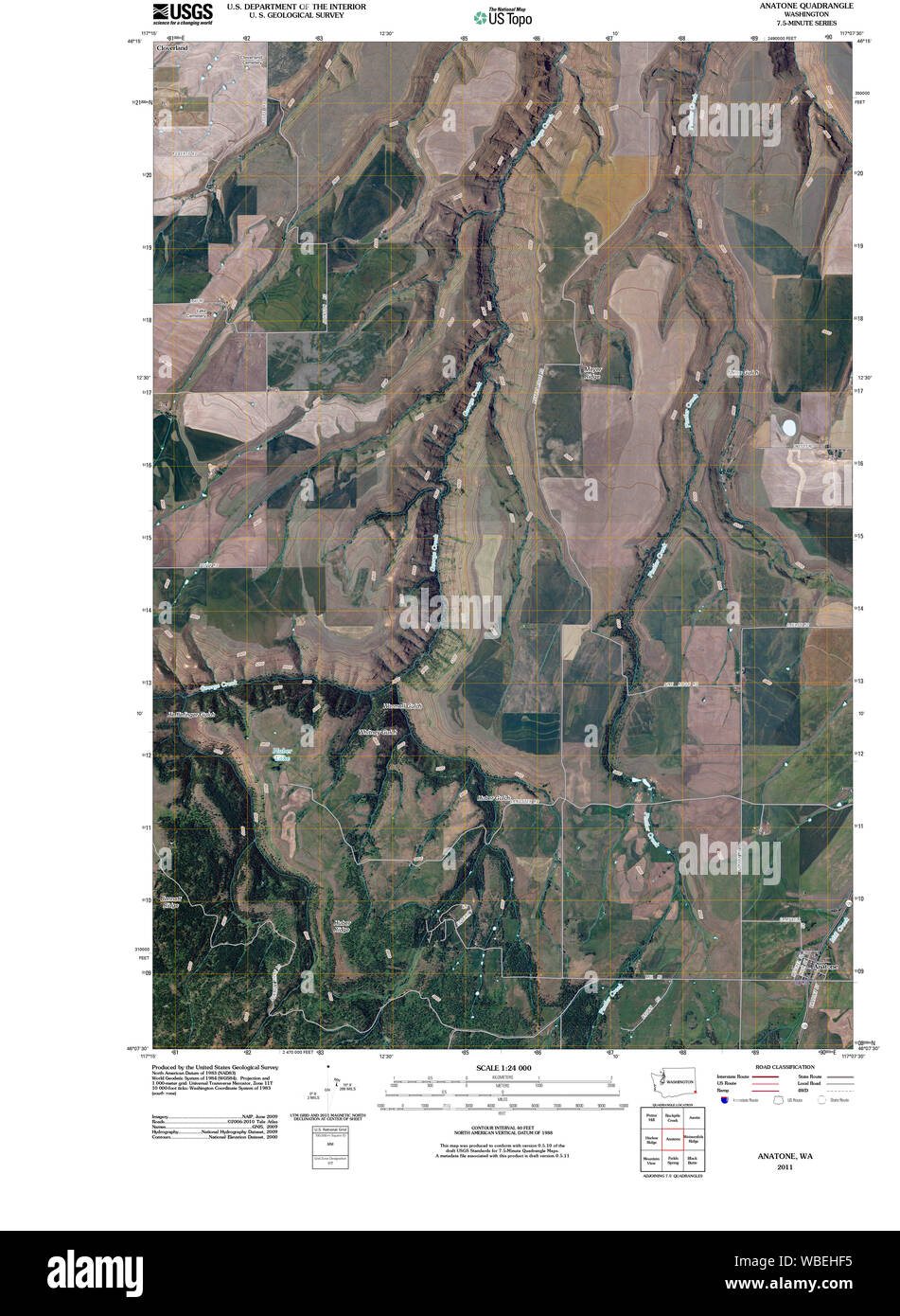 Map of anatone washington hi-res stock photography and images - Alamy