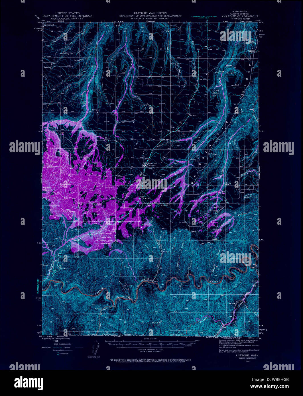 Map of anatone washington hi-res stock photography and images - Alamy