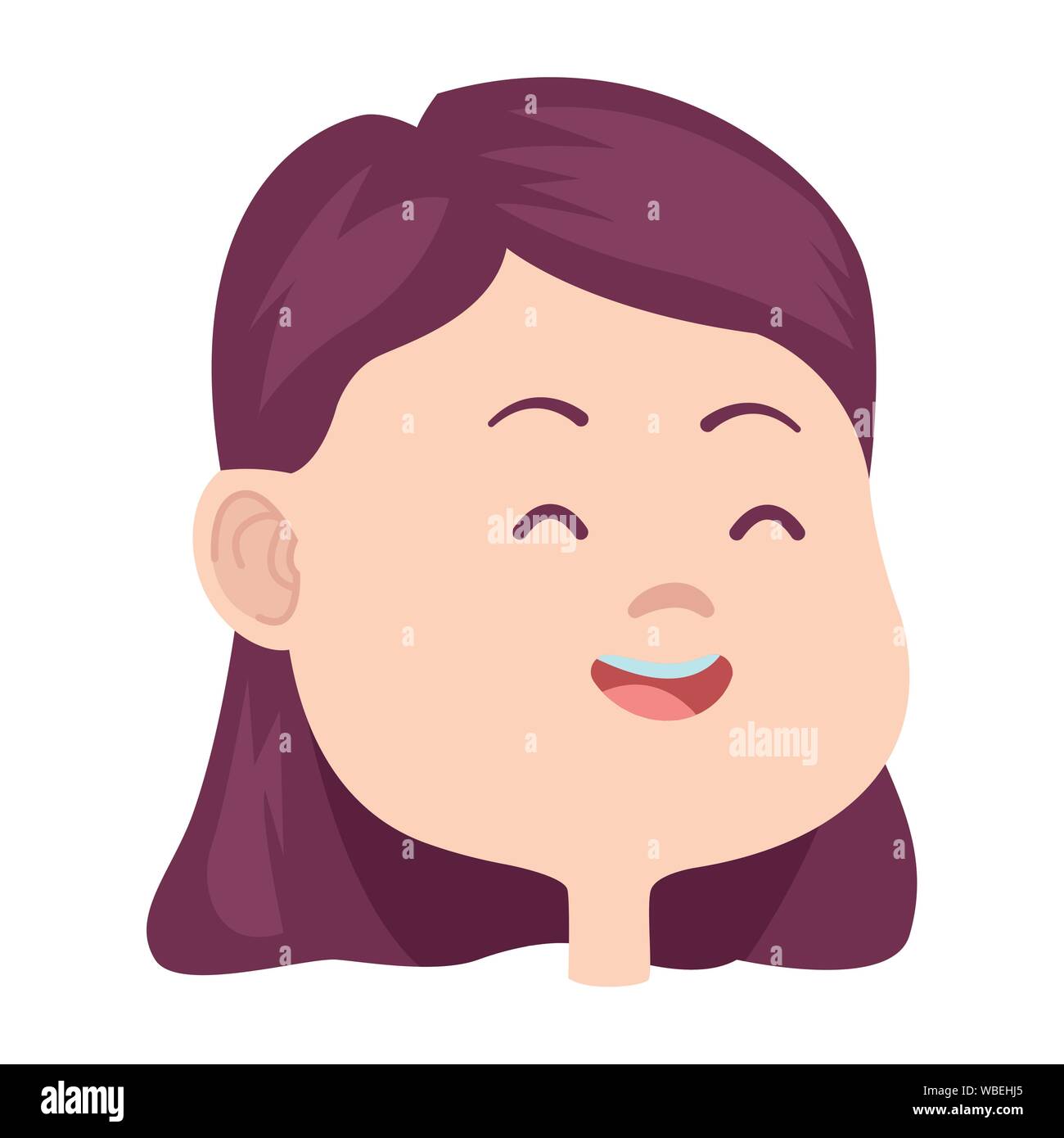 Beautiful young girl smiling face cartoon Stock Vector Image & Art - Alamy