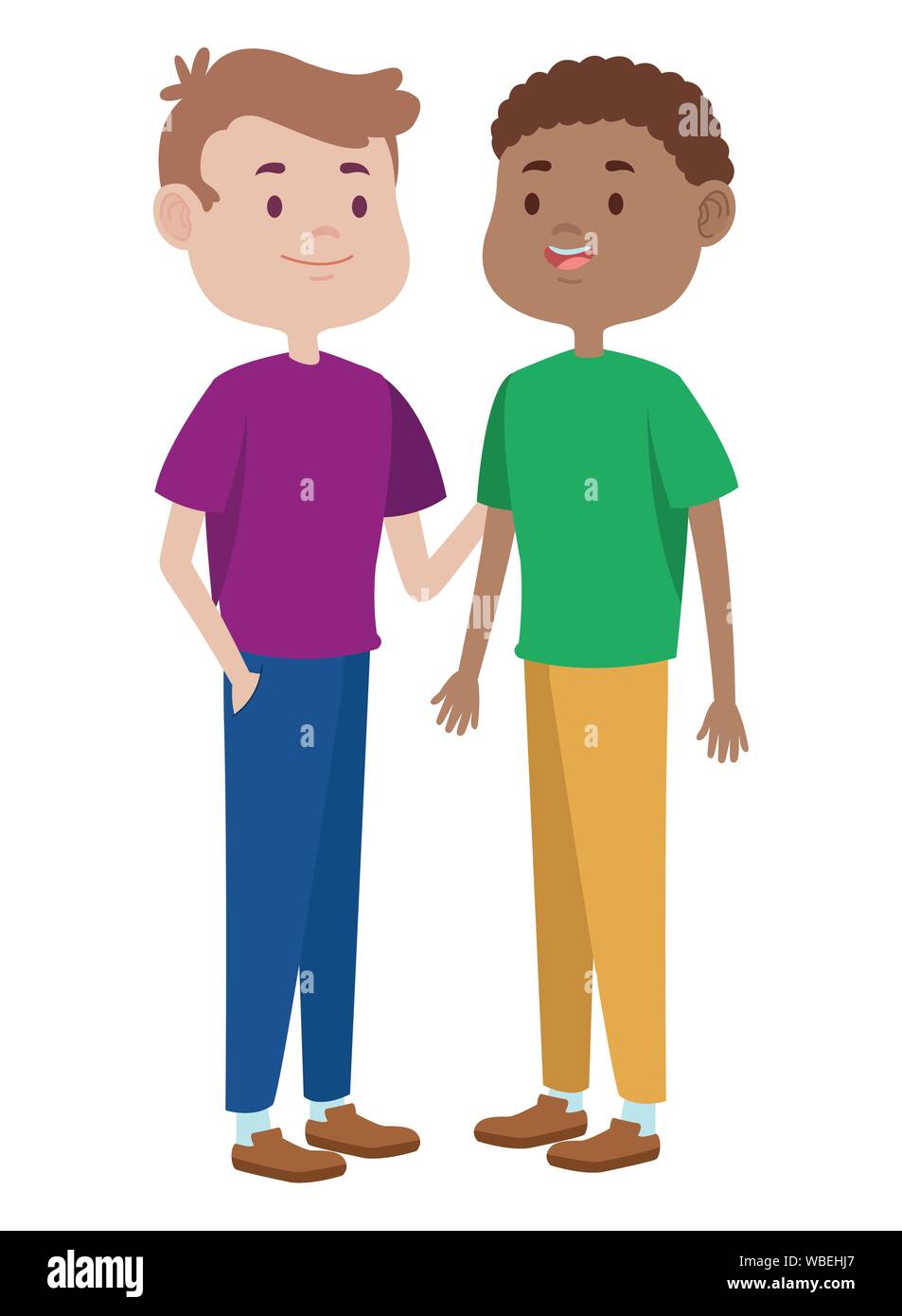 Teenagers friends smiling and greeting cartoons Stock Vector Image ...