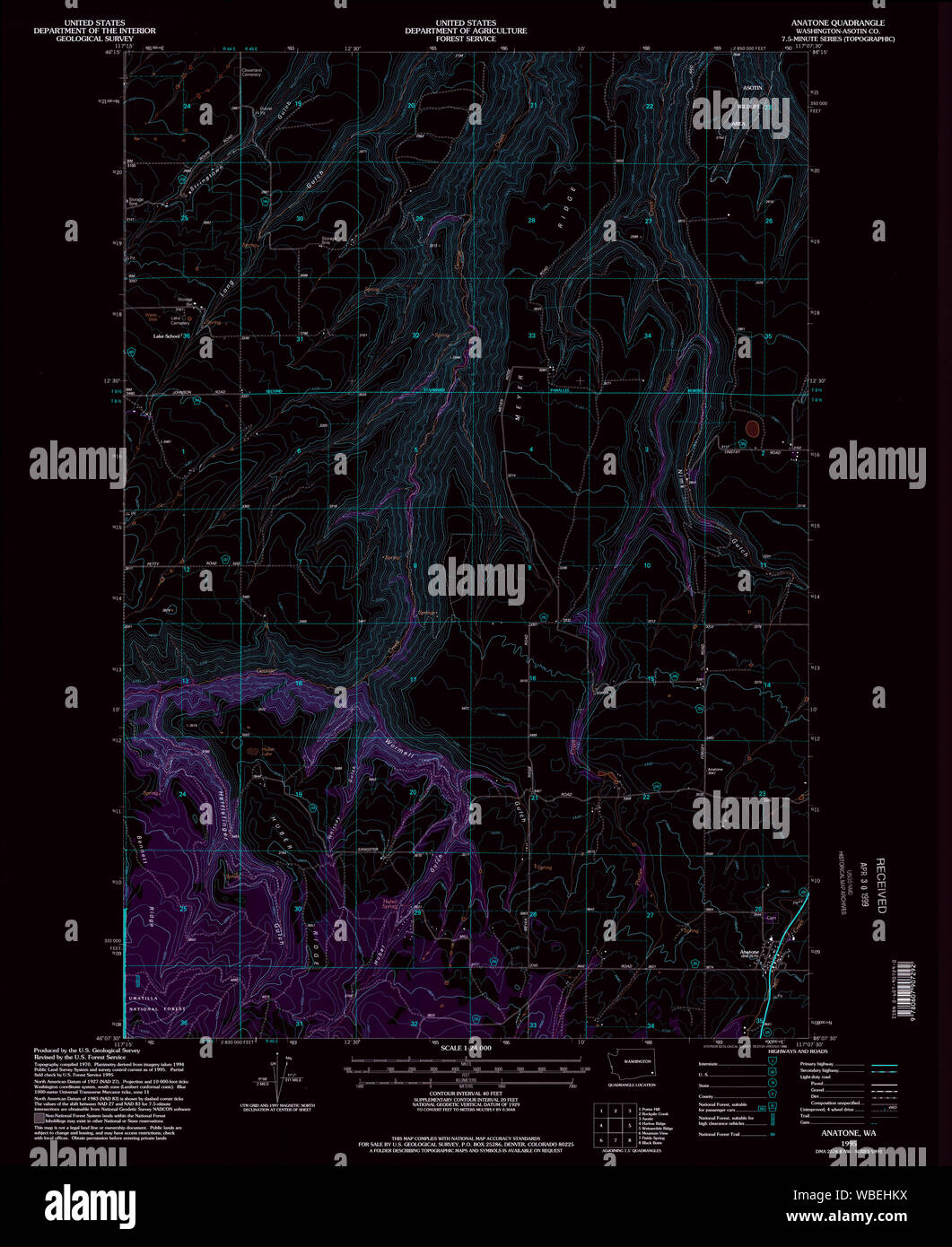 Map of anatone washington hi-res stock photography and images - Alamy