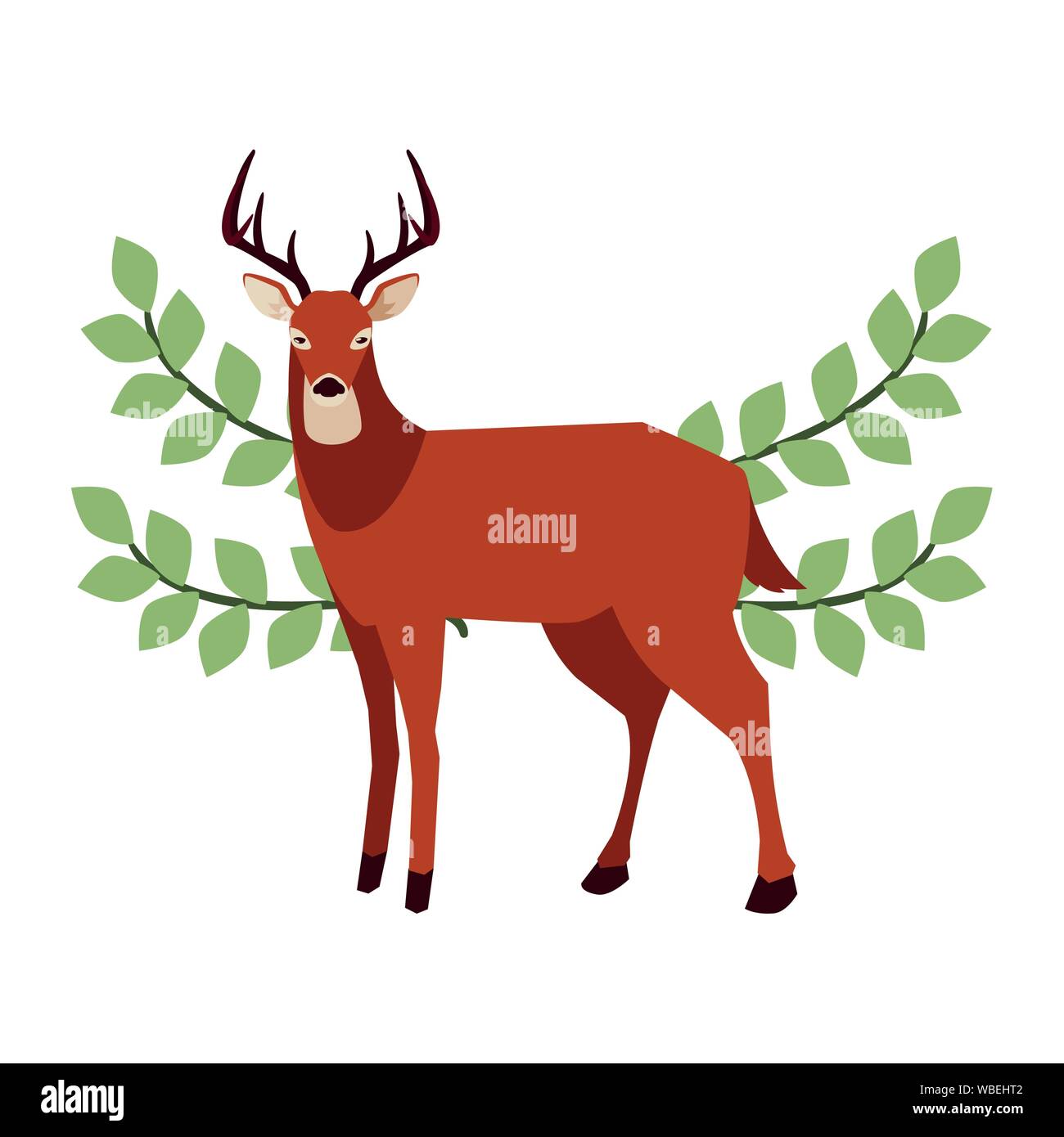 deer wildlife happy autumn season vector illustration Stock Vector ...