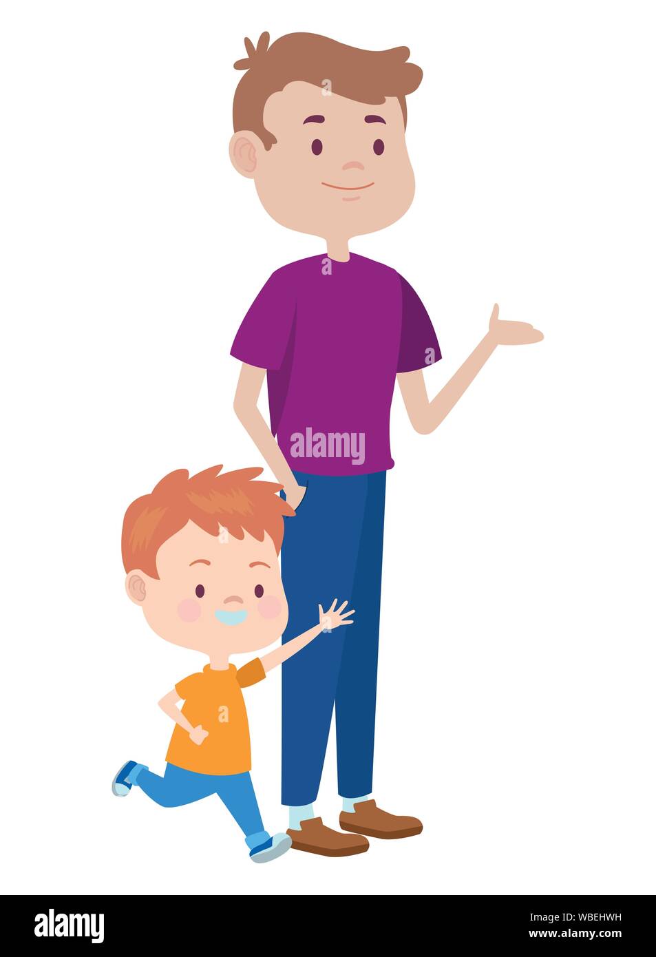 Sungle father with children cartoons Stock Vector Image & Art - Alamy
