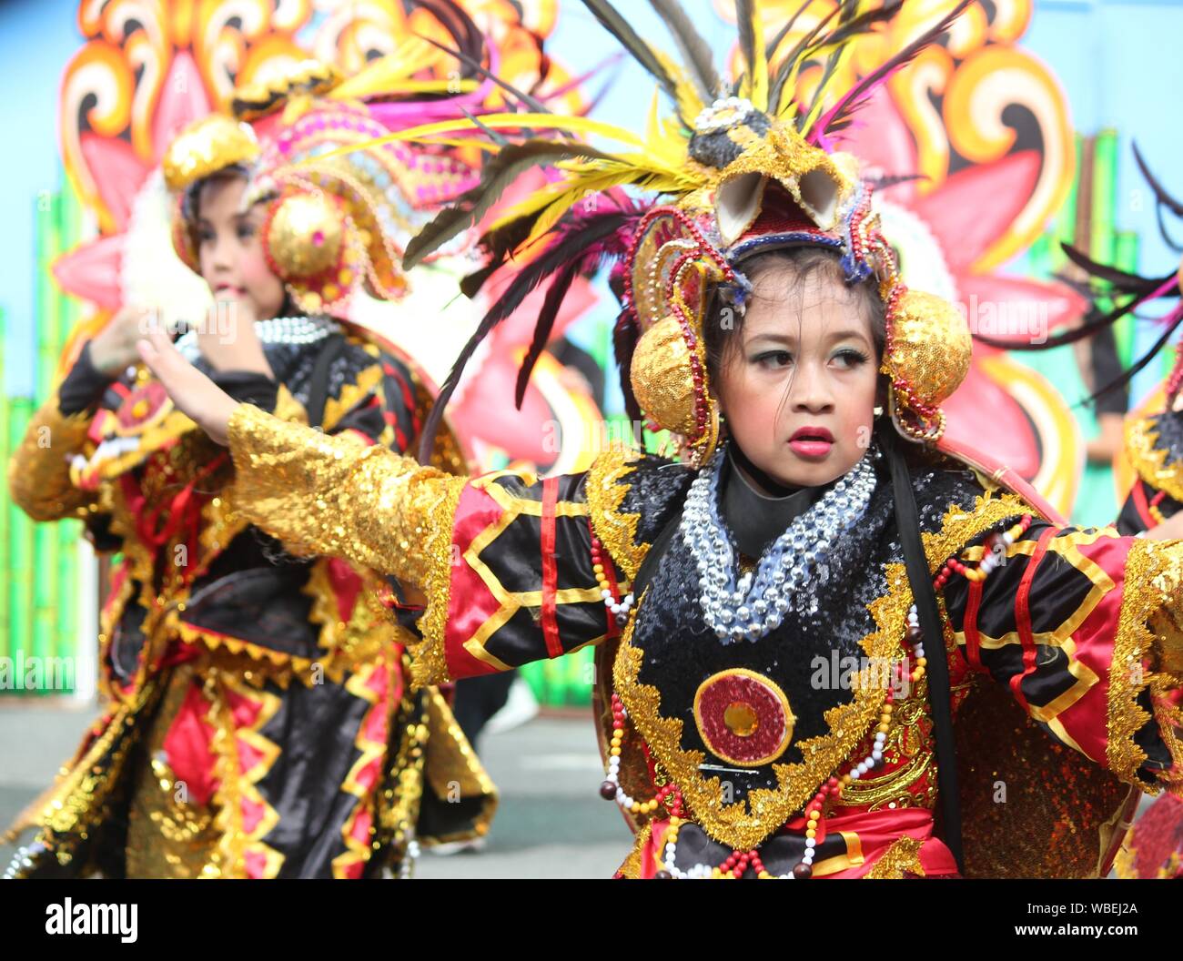 Davao City, Philippines-August 2014: Medium close up of a participant ...