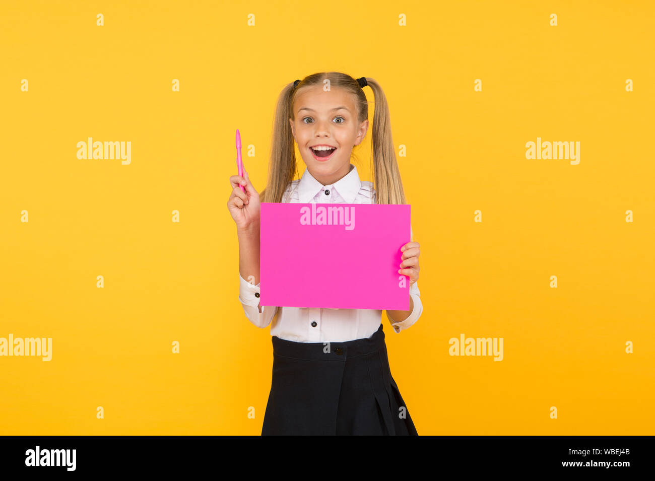 Creative idea. School girl show poster. Presentation poster copy space ...