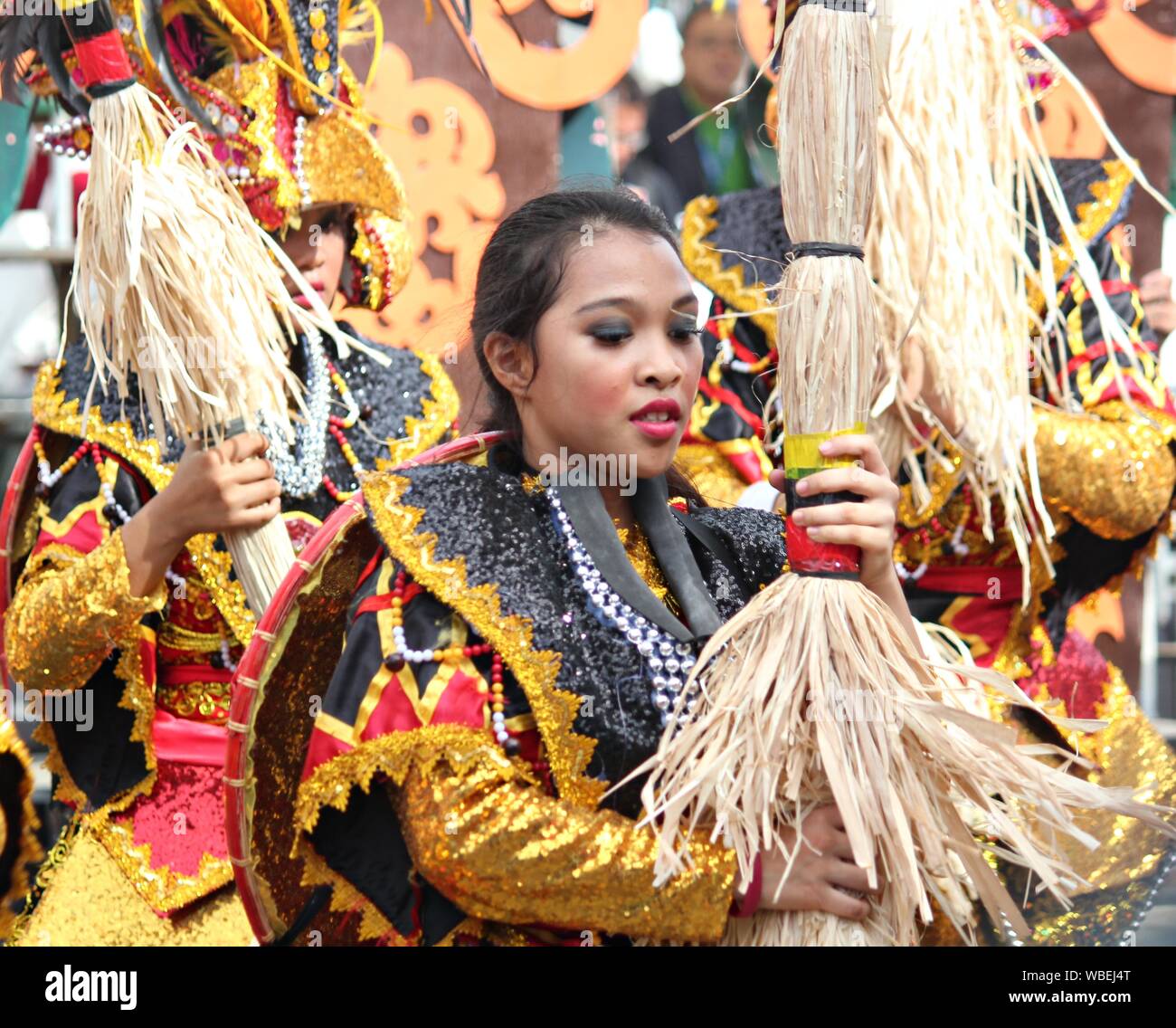 Davao City, Philippines-August 2014: Cropped shot of performers in ...