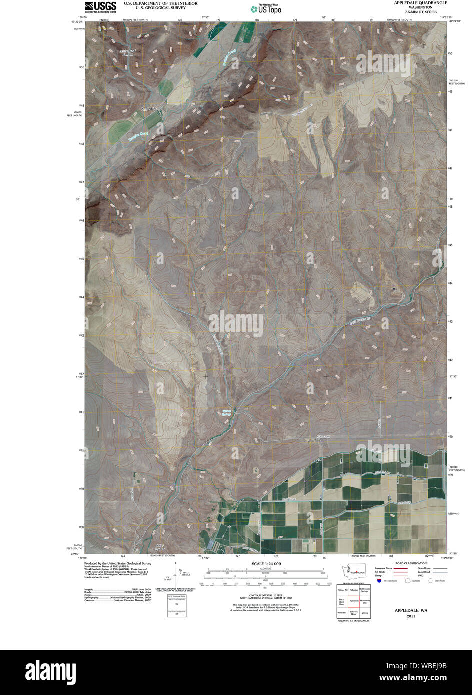 USGS Topo Map Washington State WA Appledale 20110425 TM Restoration ...