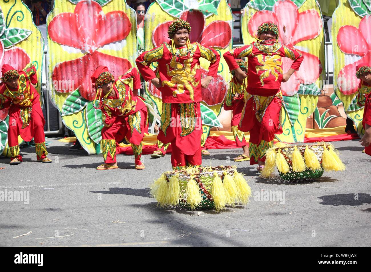 Davao City, Philippines-August 2014: Wide shot of participants in ...