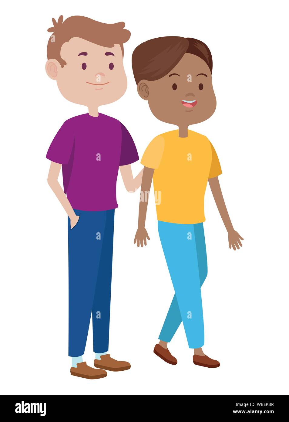 Teenagers friends smiling and greeting cartoons Stock Vector Image ...